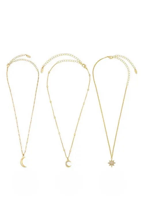 Ettika Set Of 3 Celestial Pendant Necklaces - Gold