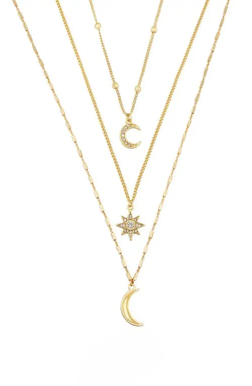 Ettika Set Of 3 Celestial Pendant Necklaces - Gold