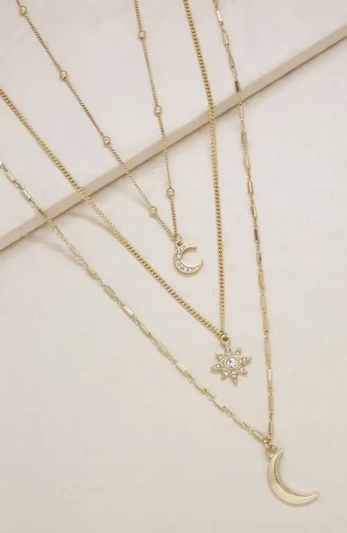 Ettika Set Of 3 Celestial Pendant Necklaces - Gold