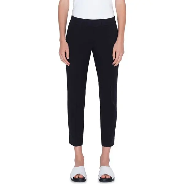 Akris Frankie Stretch Cotton Cropped Pants - Black
