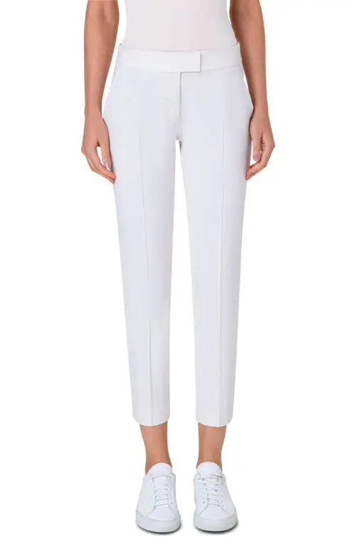 Akris Frankie Stretch Cotton Cropped Pants - Cream