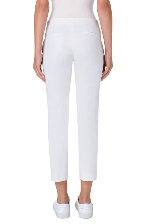 Akris Frankie Stretch Cotton Cropped Pants - Cream