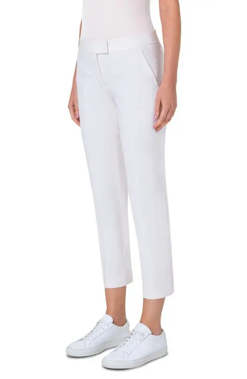 Akris Frankie Stretch Cotton Cropped Pants - Cream