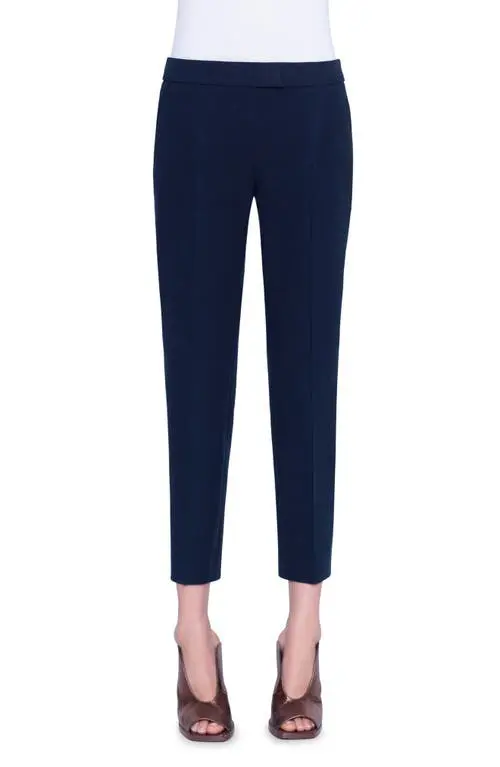 Akris Frankie Stretch Cotton Cropped Pants - Navy