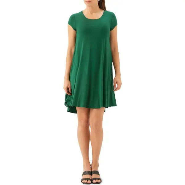 Karen Kane Maggie Cap-sleeve Trapeze Dress - Spruce
