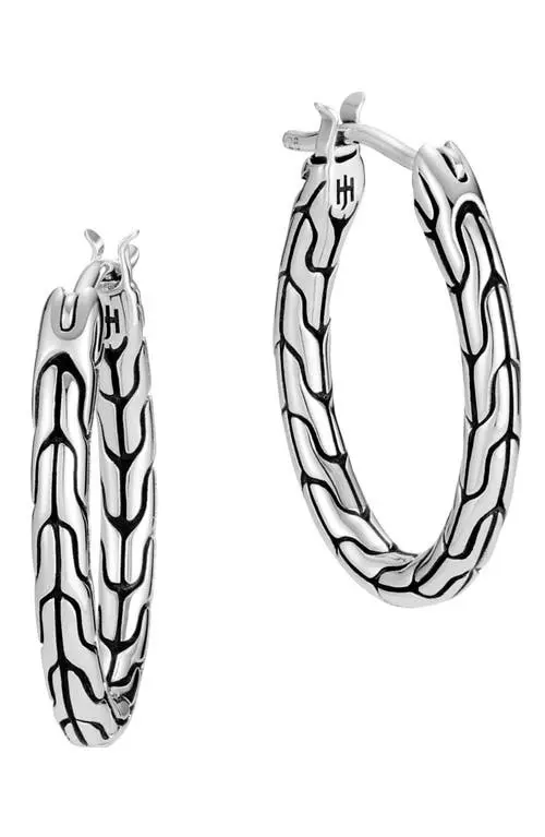 John Hardy Classic Chain Medium Hoop Earrings - Silver