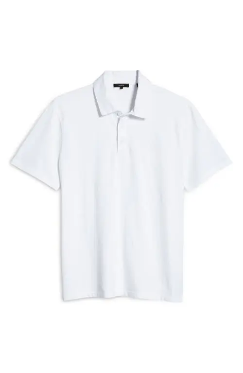 Vince Regular Fit Garment Dyed Cotton Polo - Optic White