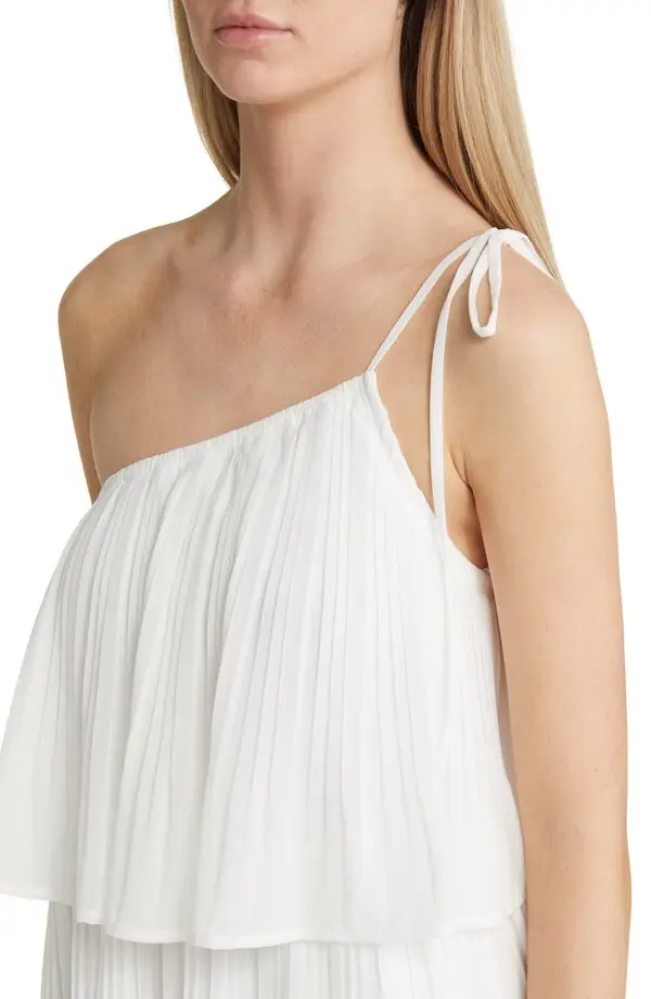 Lulus Blowing Kisses Tiered One-shoulder Minidress