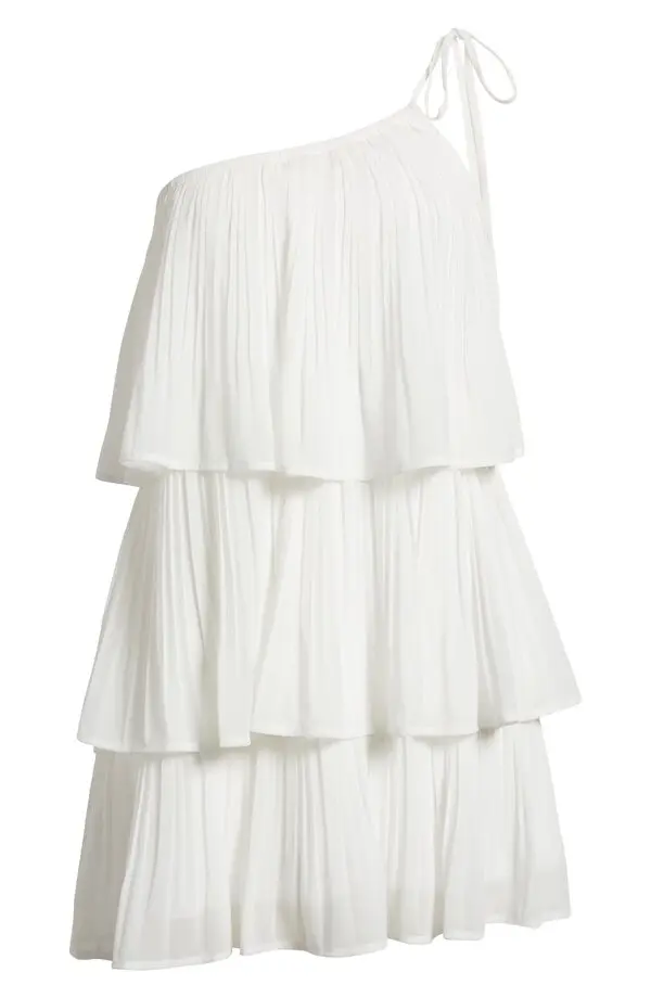 Lulus Blowing Kisses Tiered One-shoulder Minidress