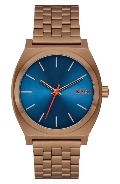 Nixon The Time Teller Bracelet Watch - Desert Gold / Arles Blue
