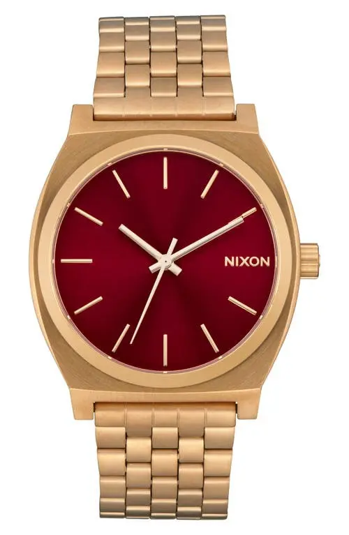 Nixon The Time Teller Bracelet Watch - Gold / Oxblood Sunray