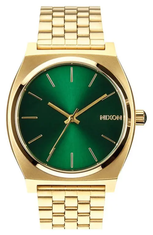 Nixon The Time Teller Bracelet Watch - Gold/green Sunray