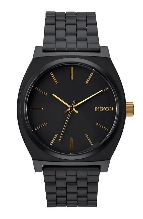 Nixon The Time Teller Bracelet Watch - Matte Black / Gold
