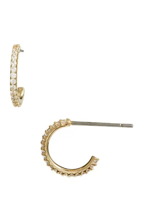 Nordstrom Pavé Huggie Hoop Earrings - Clear- Gold