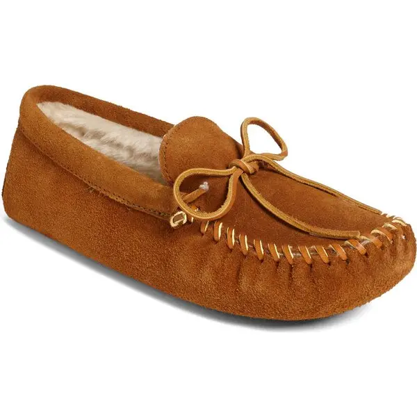 Minnetonka Softsole Suede Slipper - Brown Suede