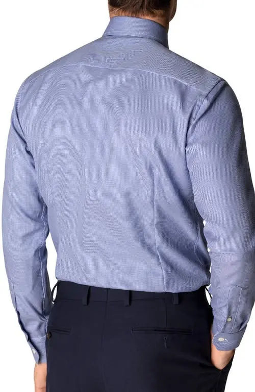 Eton Houndstooth Dress Shirt - Blue