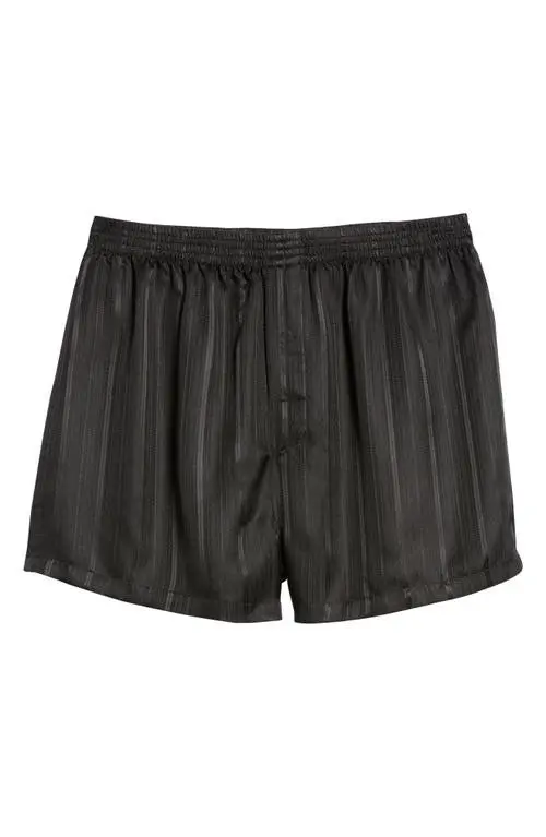 Majestic International Herringbone Stripe Silk Boxer Shorts - Night