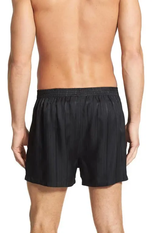 Majestic International Silk Jacquard Boxer Shorts - Night