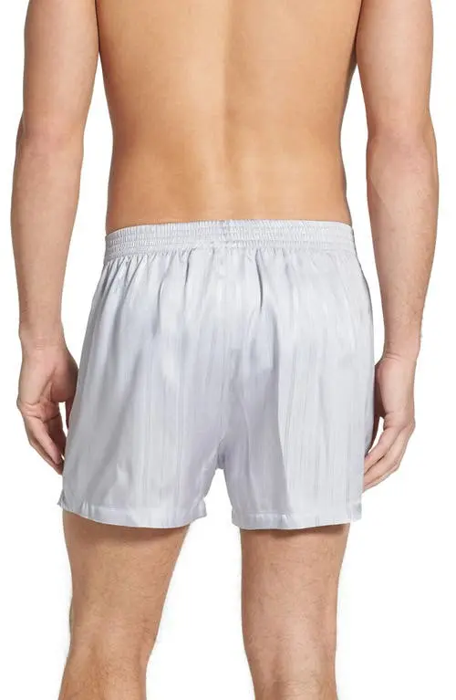 Majestic International Silk Jacquard Boxer Shorts - Silver