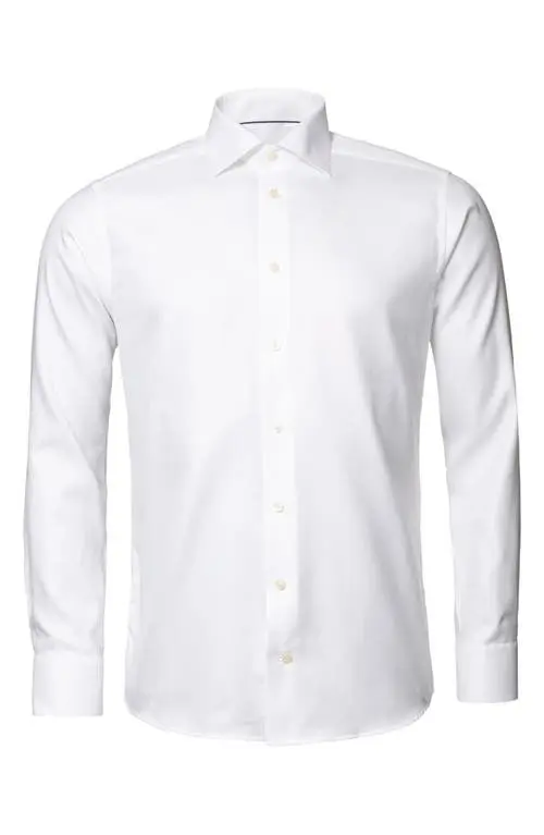 Eton Contemporary Fit Diagonal Weave Shirt - White/white