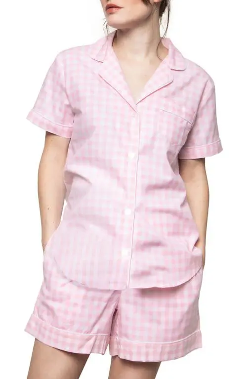 PETITE PLUME Gingham Short Pajama Set - Pink