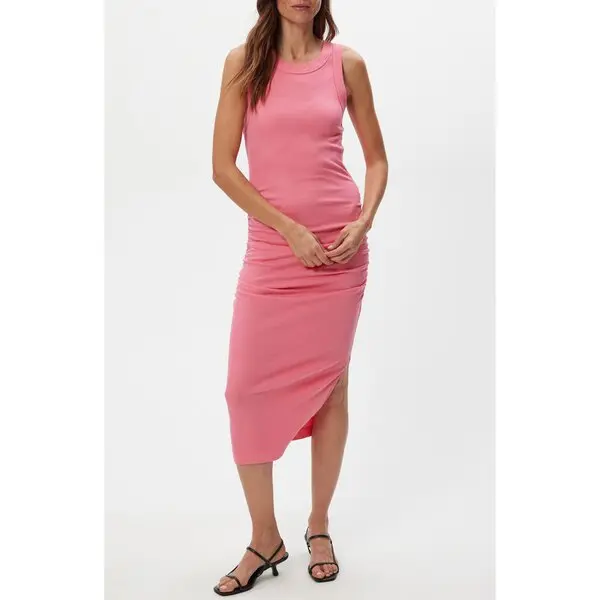 Michael Stars Wren Side Slit Midi Dress - Dragon Fruit