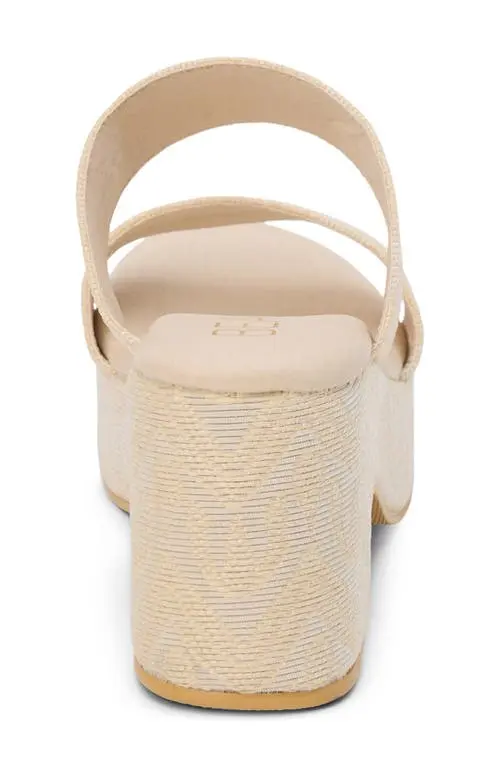Matisse Ocean Ave Espadrille Platform Slide Sandal - Beige Multi Raffia