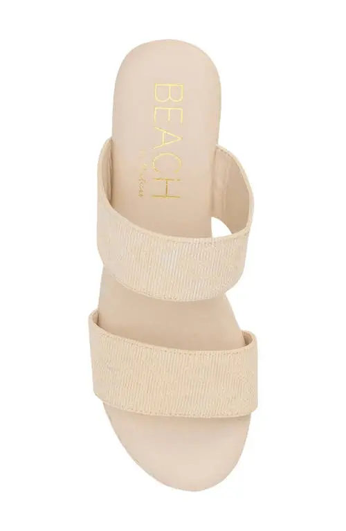 Matisse Ocean Ave Espadrille Platform Slide Sandal - Beige Multi Raffia