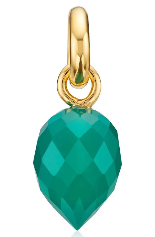 Monica Vinader Fiji Bud Gemstone Pendant - Yellow Gold/green Onyx