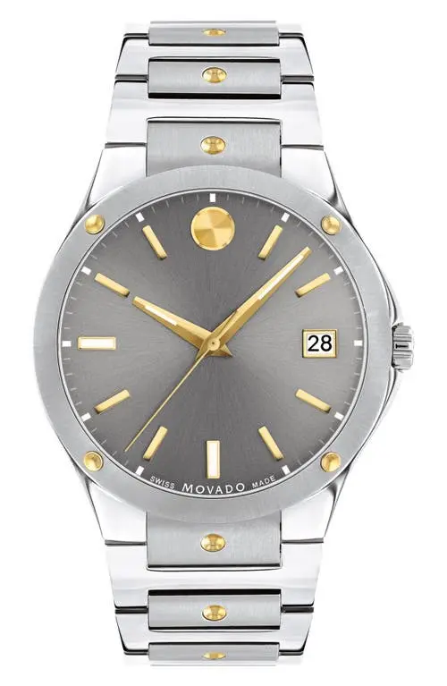 Movado Silver Watch with Gold Accent Dot Movado® Bold® Evolution Ladies main image 3