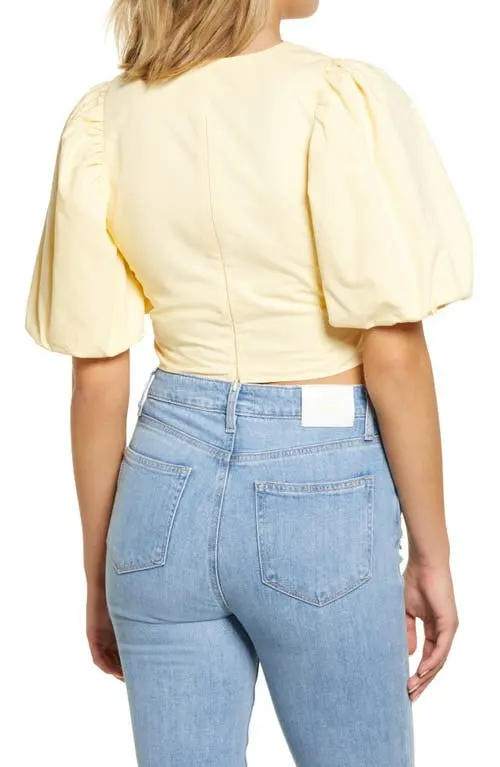 Endless Rose V-neck Crop Top - Yellow