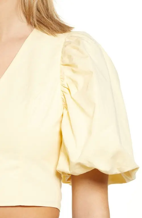 Endless Rose V-neck Crop Top - Yellow