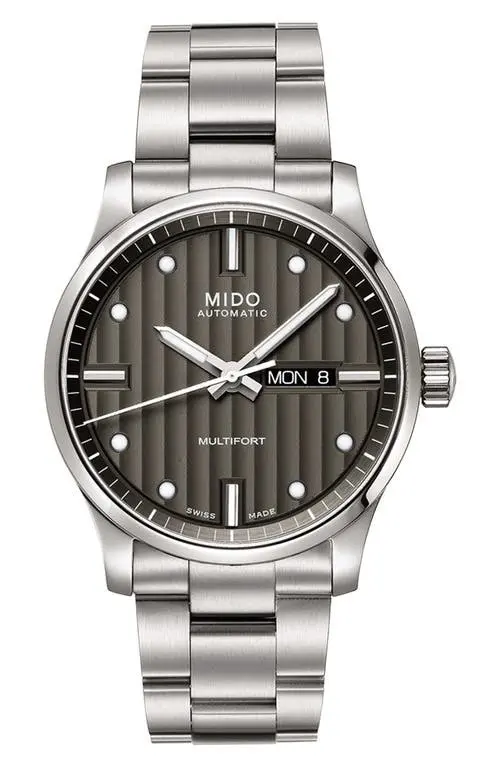 MIDO Multifort Automatic Stainless Steel Bracelet Watch - Silver/grey