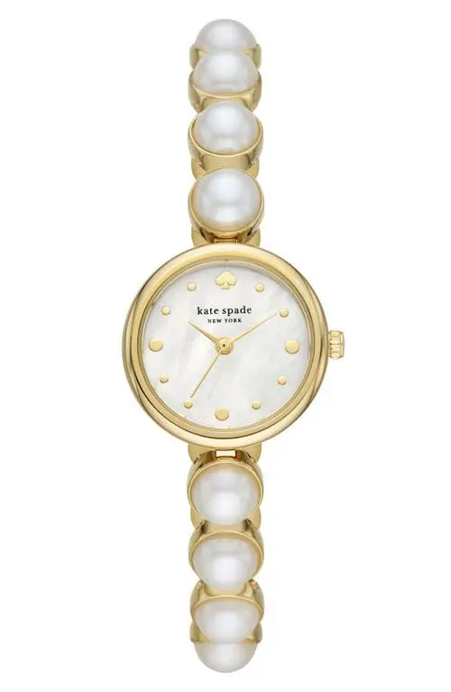 Kate Spade New York Monroe Imitation Pearl Bracelet Watch - White
