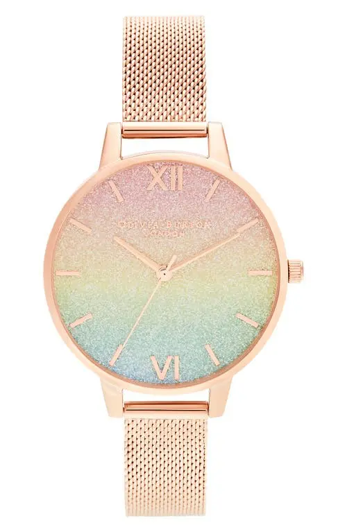 OLIVIA BURTON Glitter Strap Watch with Pink and Blue Dial Pastel watches by Olivia Burton - First Class Watches Blog main image 3