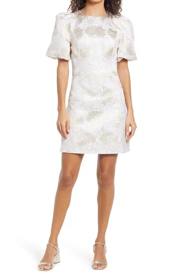 lilly pulitzer white and gold dress Size 12 Lilly Pulitzer White/Gold Dress