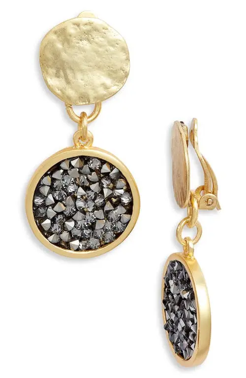 KARINE SULTAN Crystal Clip-on Earrings - Gold