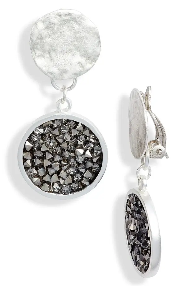 KARINE SULTAN Crystal Clip-on Earrings - Silver