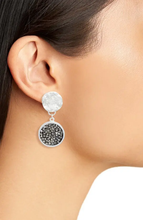 KARINE SULTAN Crystal Clip-on Earrings - Silver