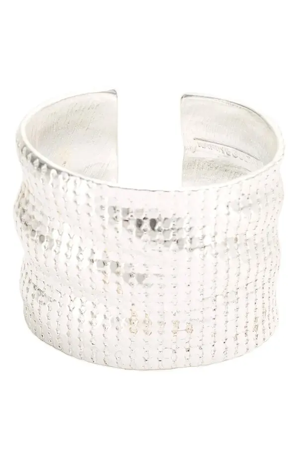 KARINE SULTAN Chainmail Cuff Bracelet - Silver