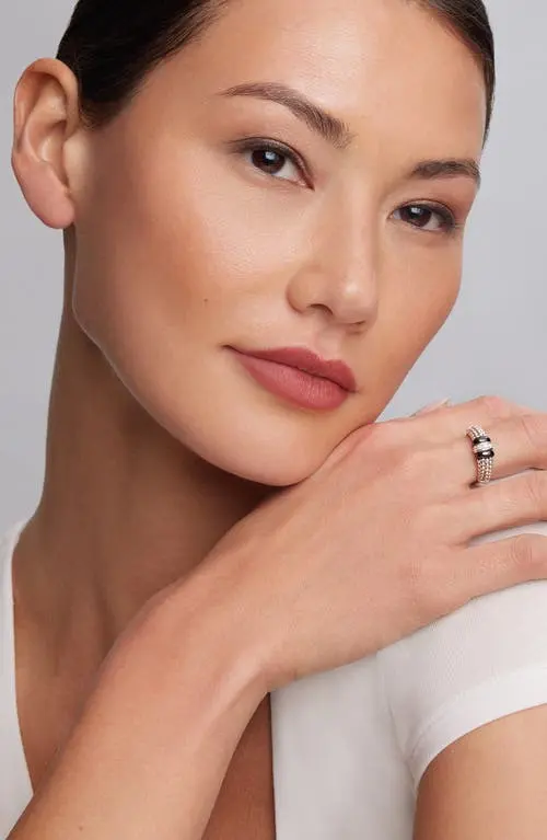 Lagos Caviar Diamond Link Ring - Black