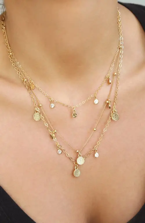 Ettika Multistrand Medallion Necklace - Gold
