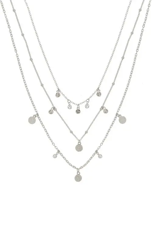 Ettika Multistrand Medallion Necklace - Silver