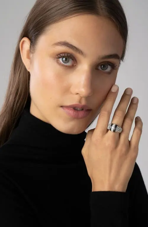 Lagos Caviar Diamond Link Ring - Black