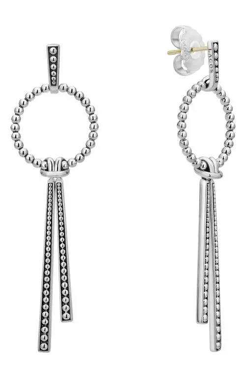 Lagos Signature Caviar Bead & Circle Drop Earrings