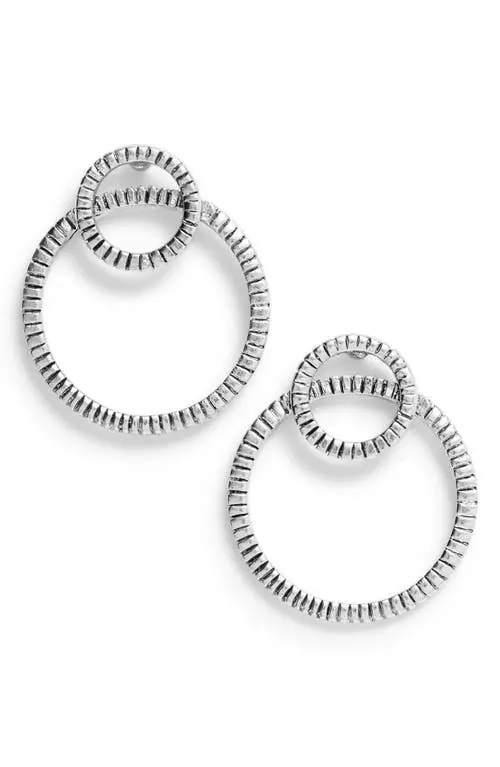 KARINE SULTAN Double Hoop Earrings - Silver
