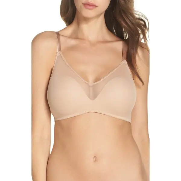 Le Mystère Sheer Illusion Wireless Bra - Natural