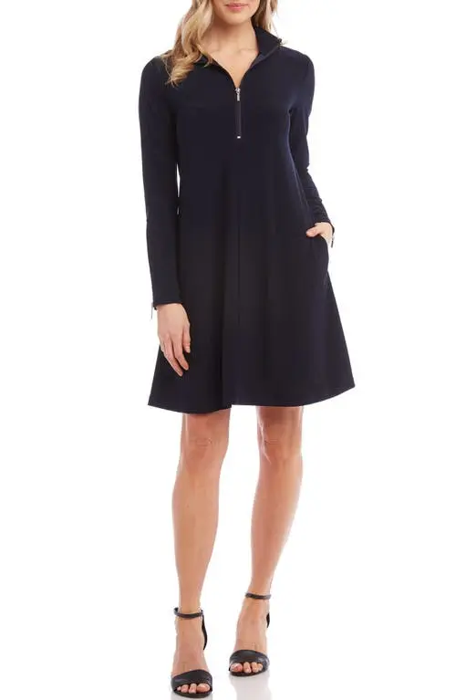 Karen Kane A-line Travel Jersey Dress - Navy