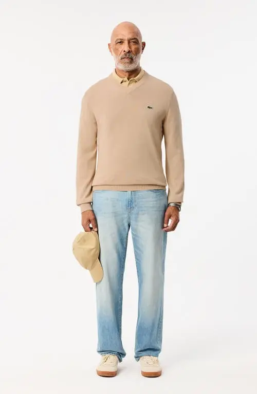 Lacoste V-neck Cotton Sweater - Viennese
