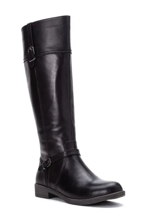 PROPET Leather Knee High Boots With Buckle Detail